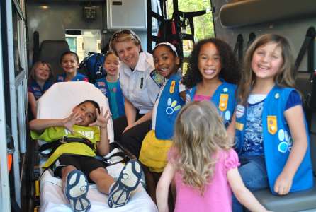 Beth Sheils and Rory Leslie Present to the Girls Scout Daisy Troop of ...